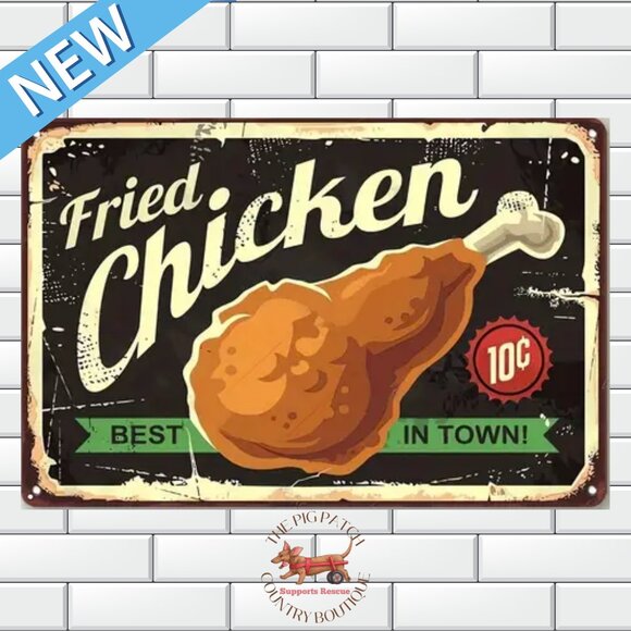 Hand Crafted | Wall Decor | Fried Chicken Kitchen Wall Decor Indoor ...